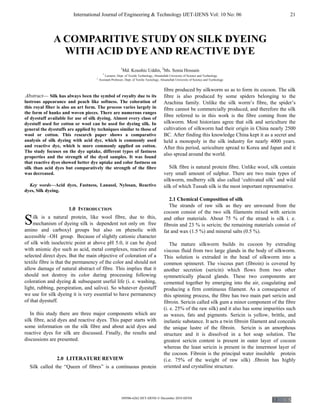 A comparitive study on silk dyeing | PDF