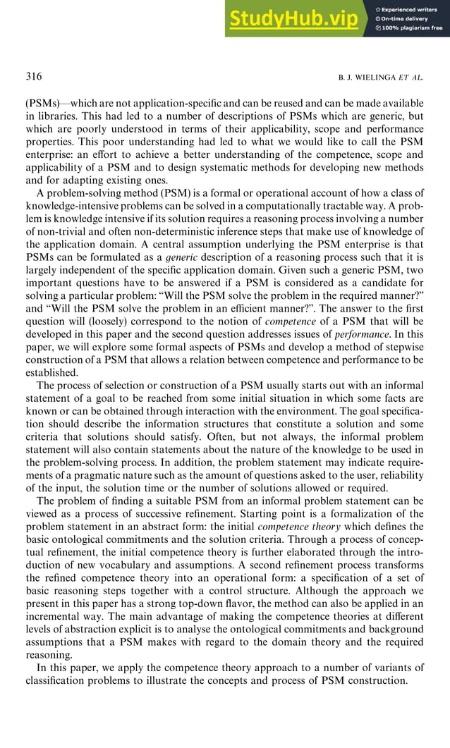 A Competence Theory Approach To Problem Solving Method Construction | PDF