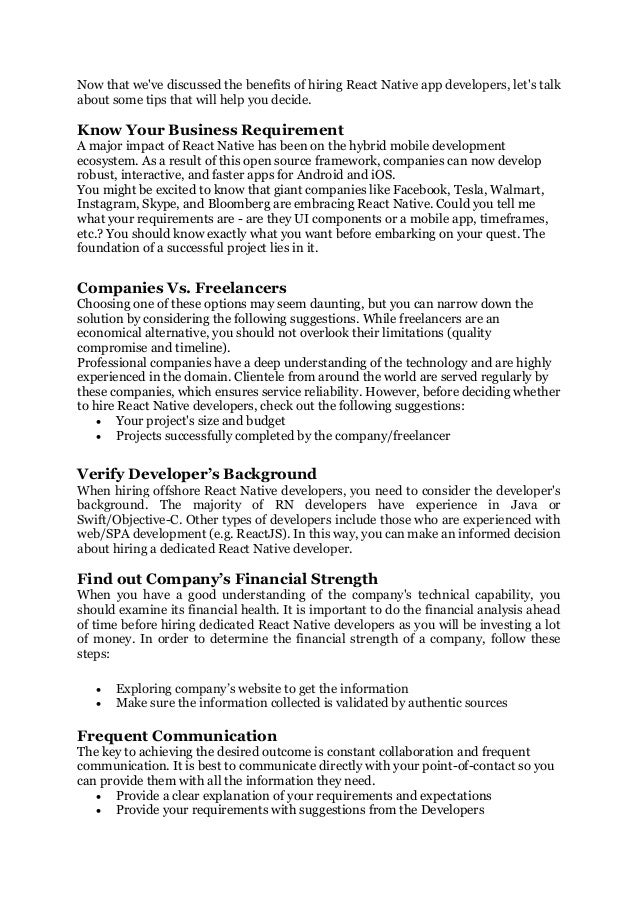 A Complete Guide For Hiring React Native Developers Pdf