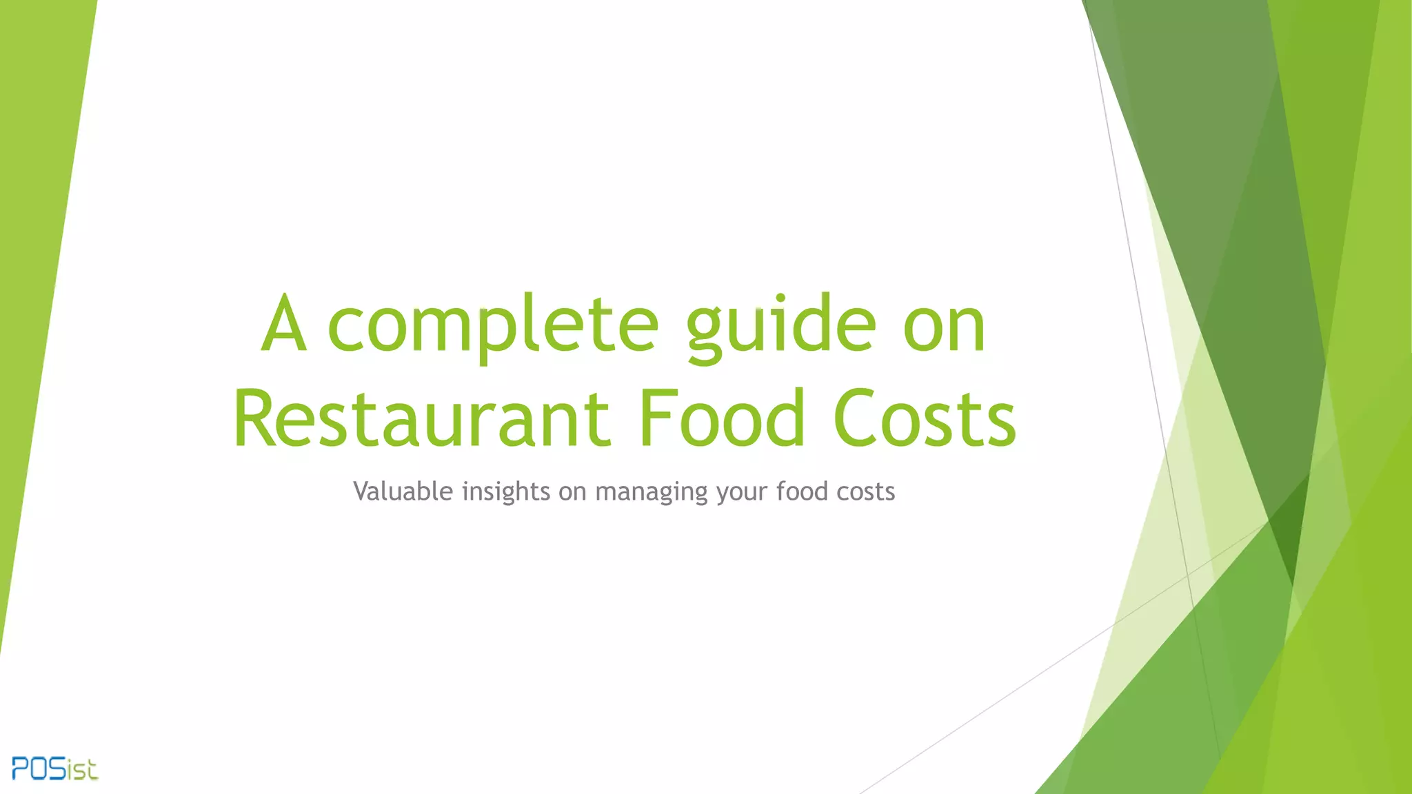 A complete guide on managing restaurant food costs | PPTX