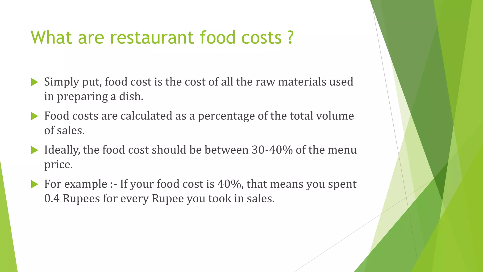 A complete guide on managing restaurant food costs | PPTX