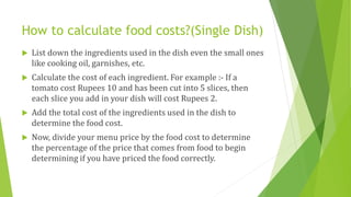 A complete guide on managing restaurant food costs | PPTX