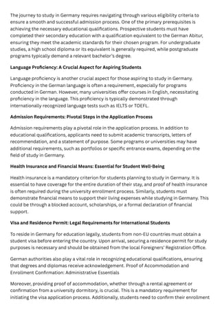 Eligibility Criteria for Study in Germany | PDF