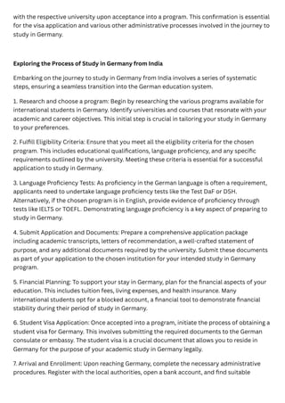 Eligibility Criteria for Study in Germany | PDF