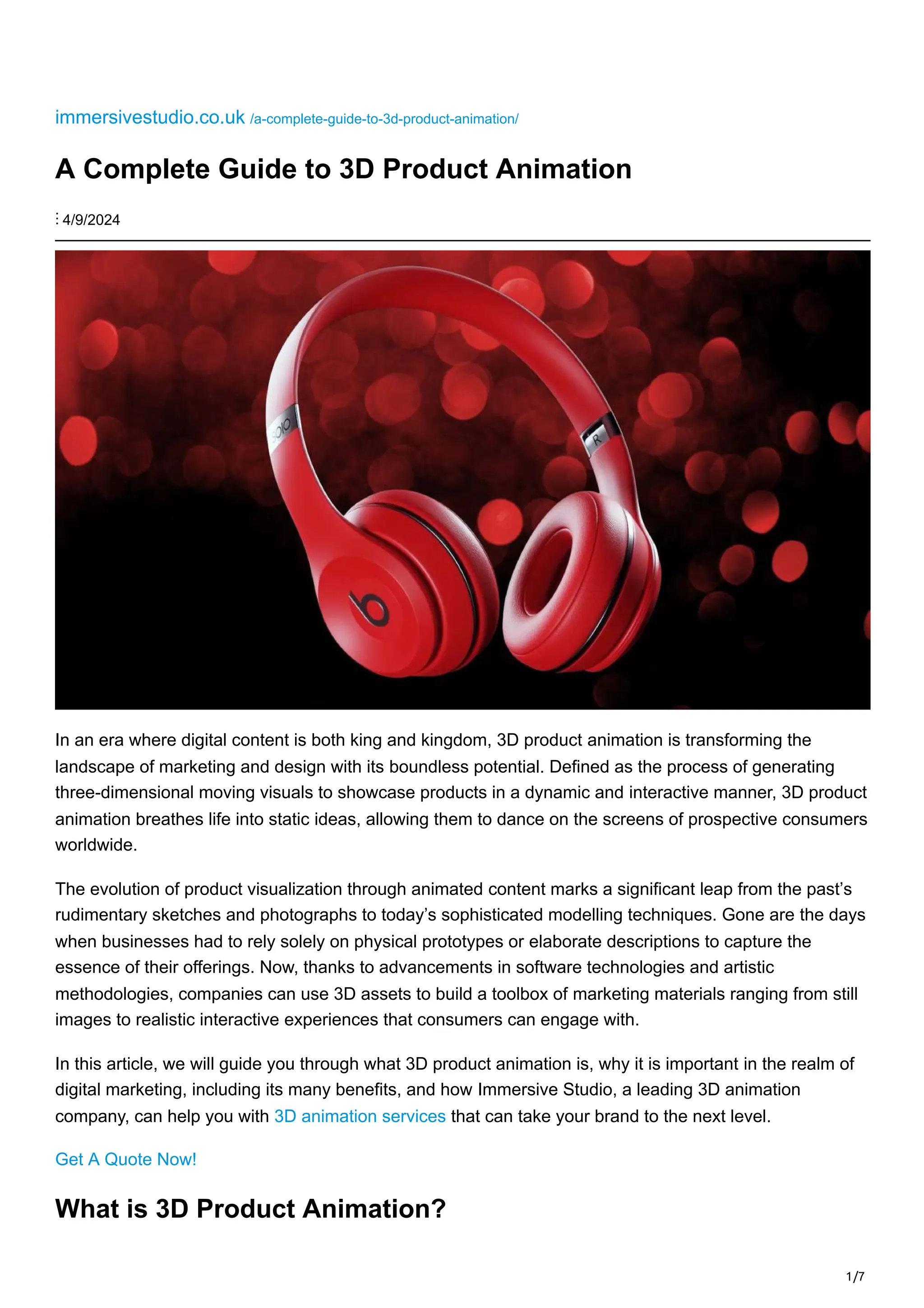 A Complete Guide to 3D Product Animation | PDF