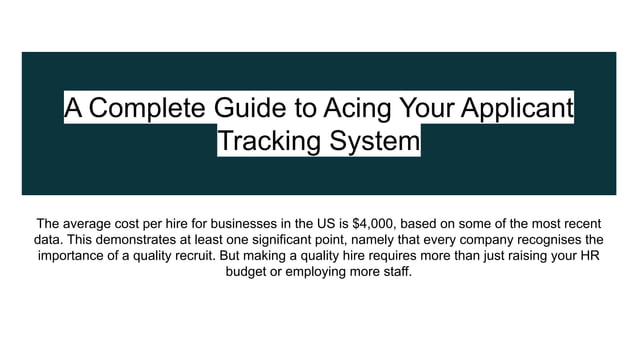 A Complete Guide to Acing Your Applicant Tracking System.pdf | Business ...