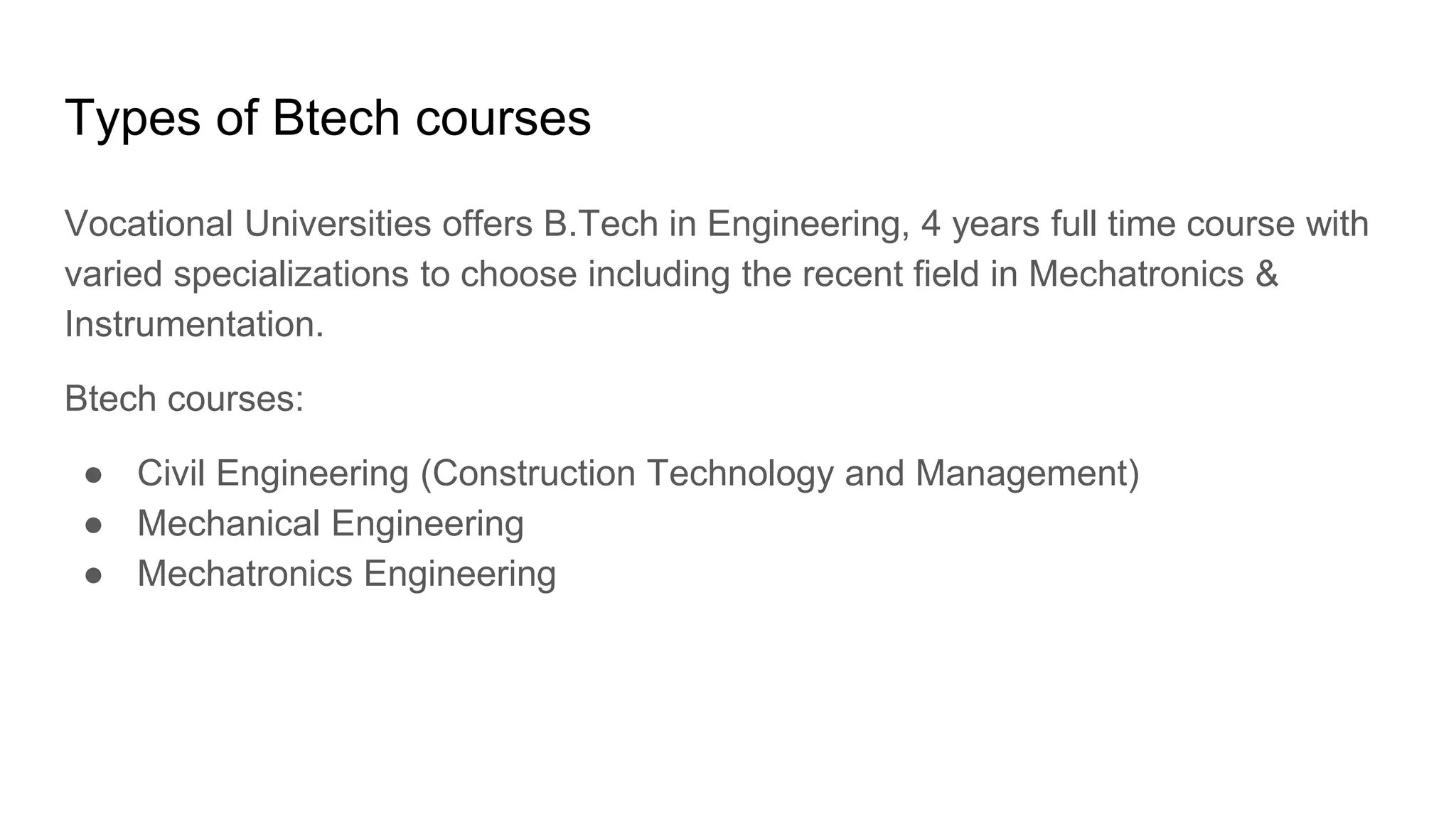 A complete guide to Btech courses | PPT