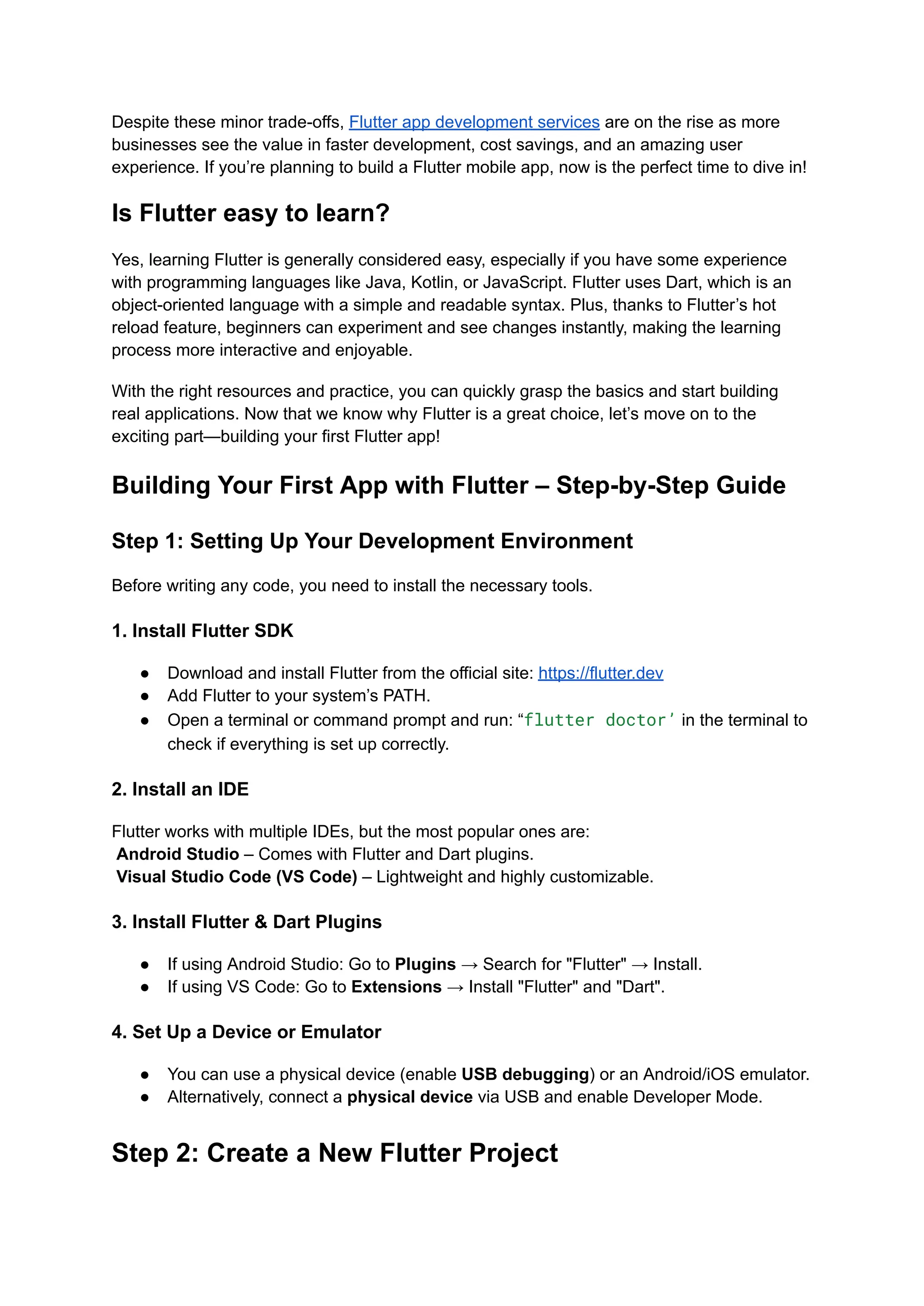 A Complete Guide to Building Your First App with Flutter | PDF