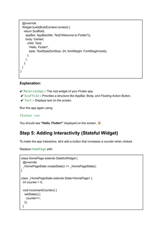 A Complete Guide to Building Your First App with Flutter | PDF