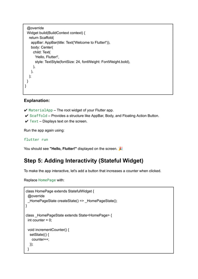 A Complete Guide to Building Your First App with Flutter | PDF