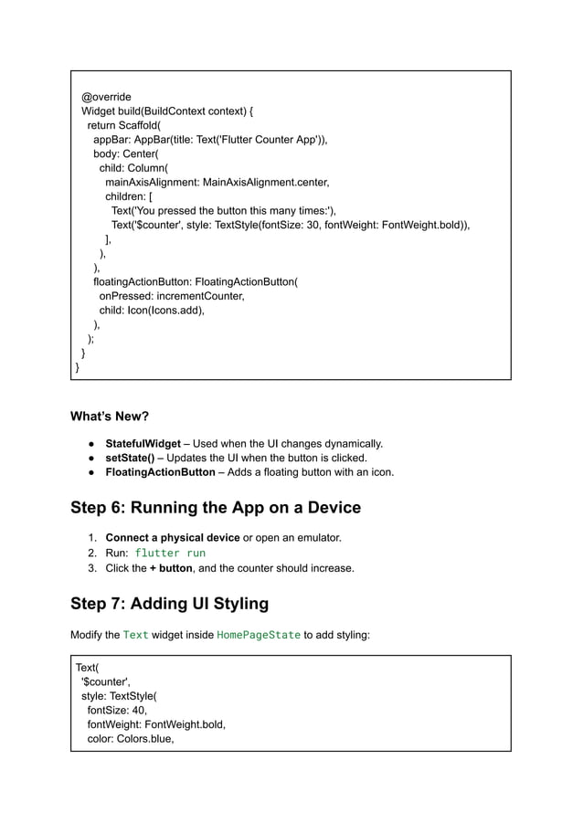 A Complete Guide to Building Your First App with Flutter | PDF
