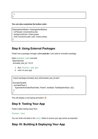 A Complete Guide to Building Your First App with Flutter | PDF