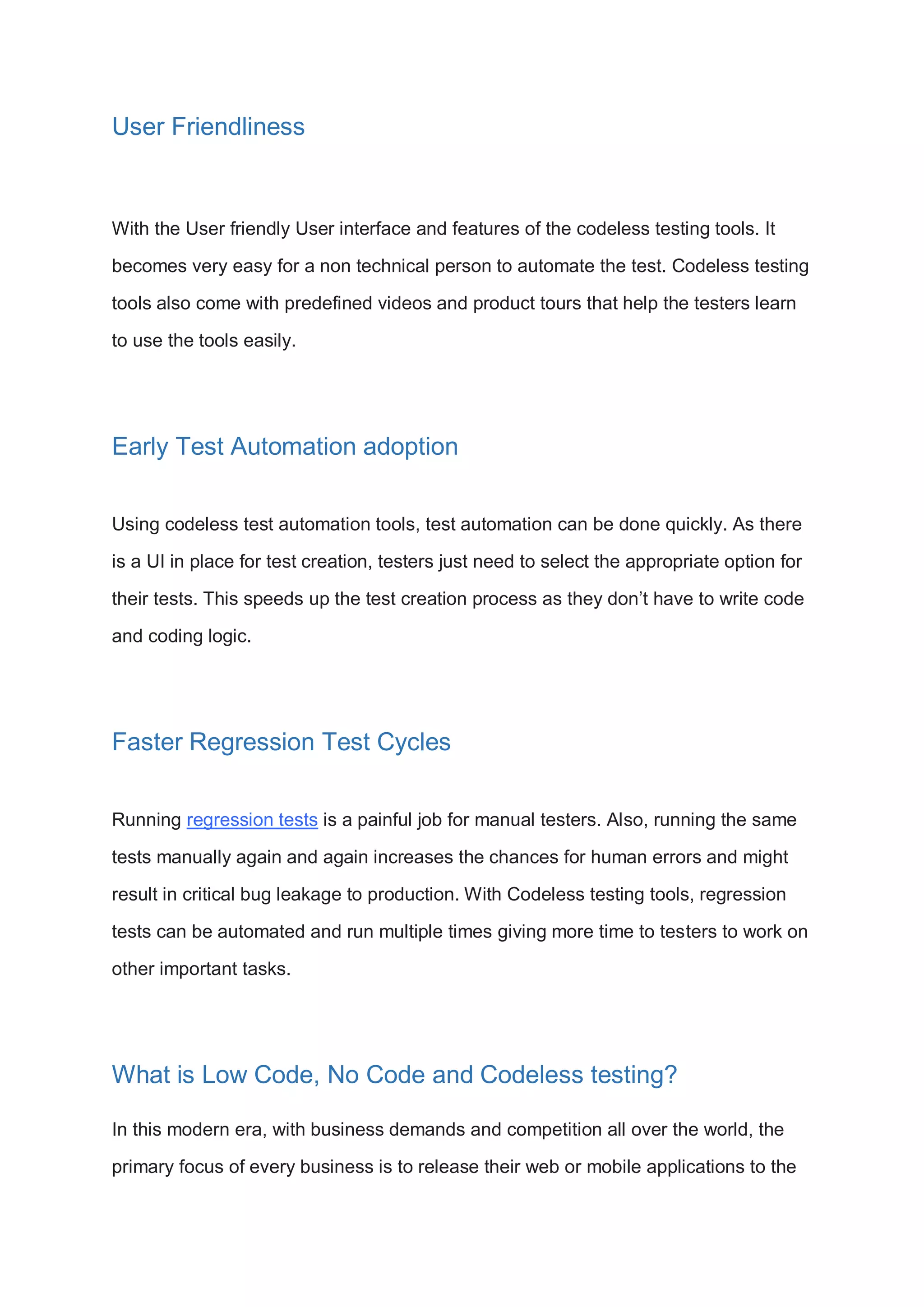 A Complete Guide to Codeless Testing.pdf | Web Development | Internet