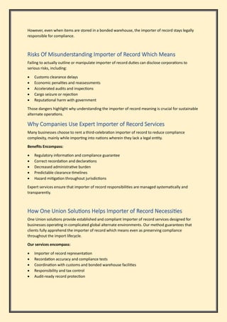 Importer of Record Meaning: A Complete Guide to Compliance and Bonded ...