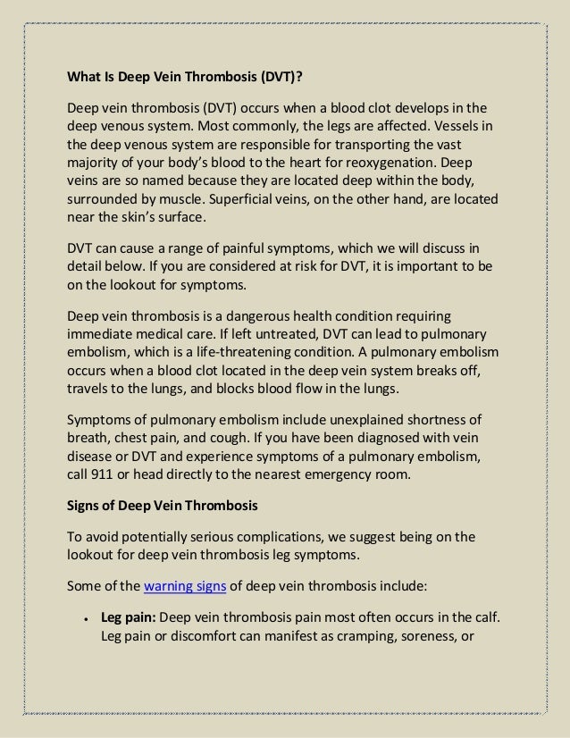 A complete guide to deep vein thrombosis | PDF