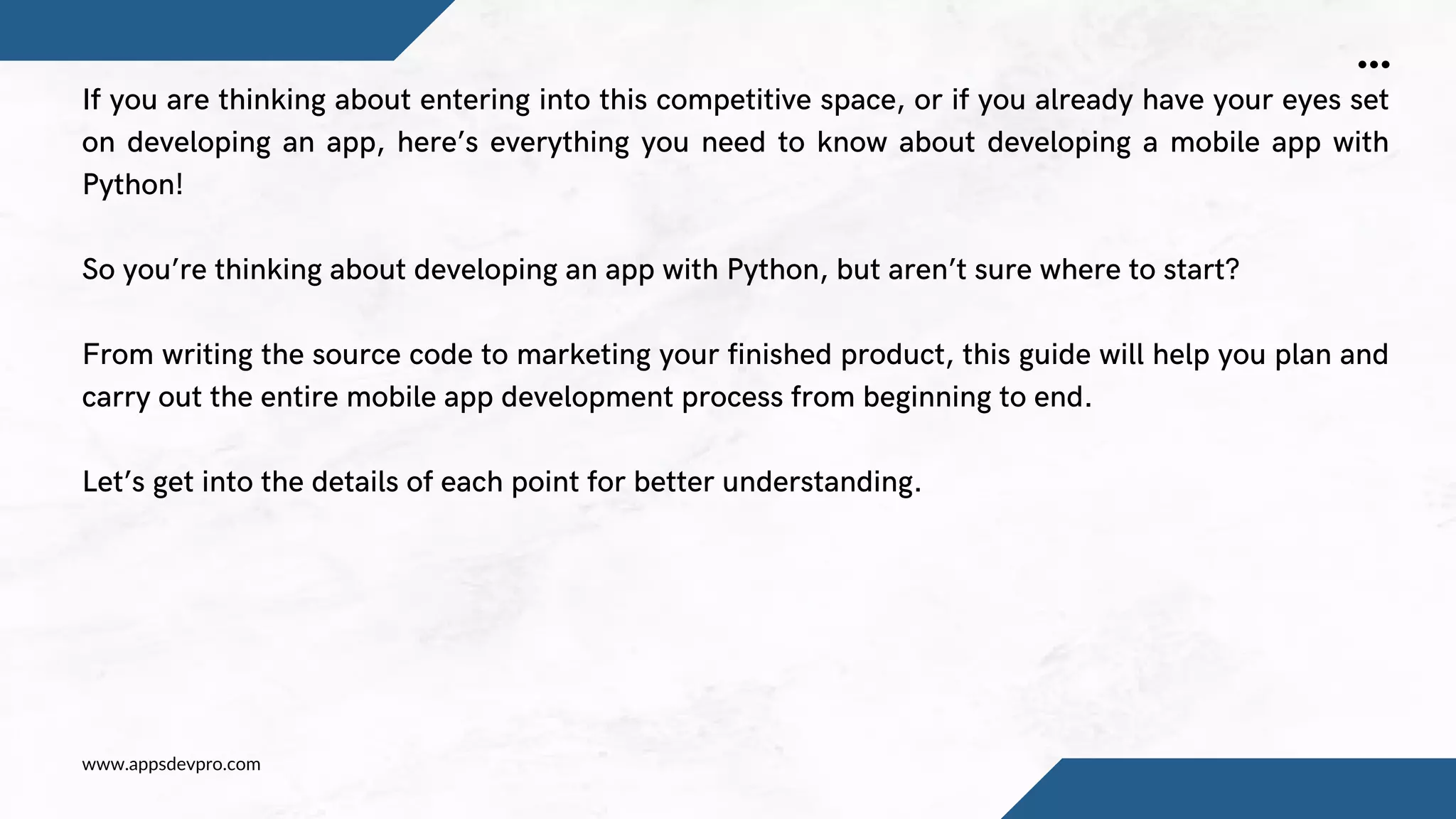 A Complete Guide To Develop An App Using Python | PDF