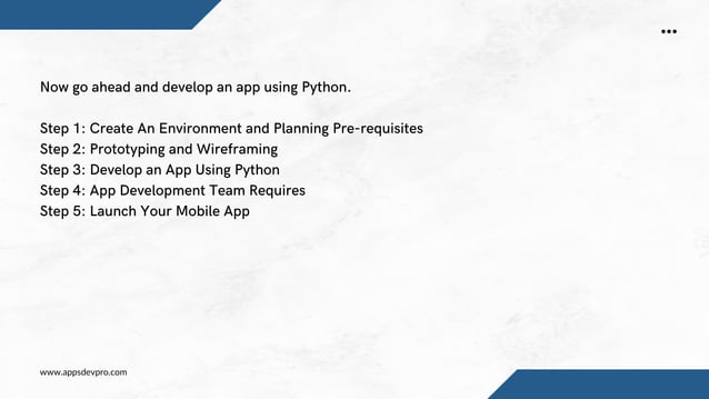 A Complete Guide To Develop An App Using Python | PDF