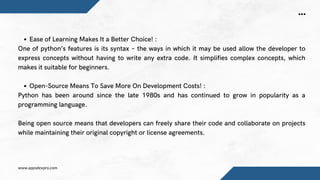 A Complete Guide To Develop An App Using Python | PDF