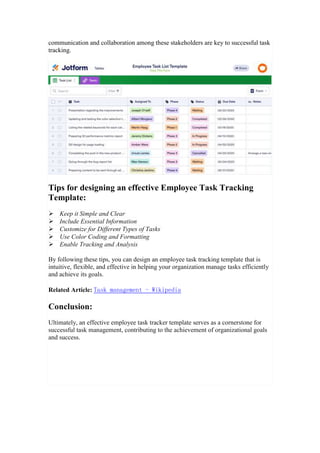 A Complete Guide To Employee Task Tracker.docx