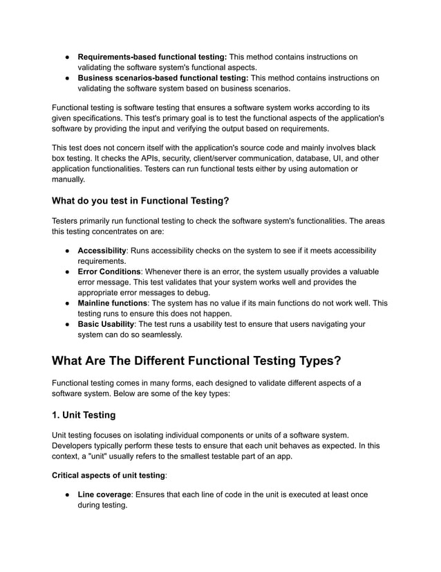 A Complete Guide to Functional Testing.pdf | Web Development | Internet