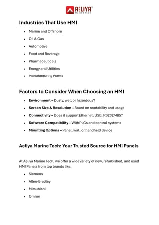 A Complete Guide to HMI (Human Machine Interface) in Industrial ...