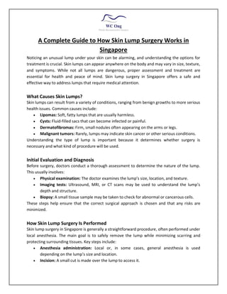 A Complete Guide to How Skin Lump Surgery Works in Singapore.pdf