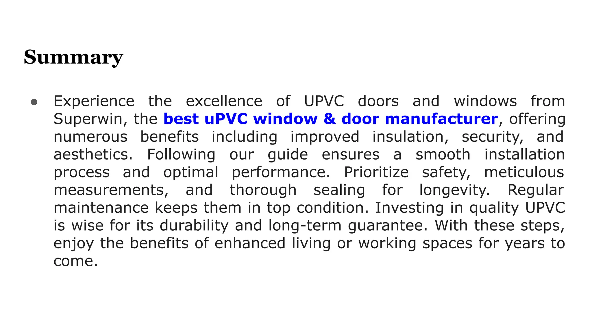 A Complete Guide to Installing UPVC Windows and Doors | PDF