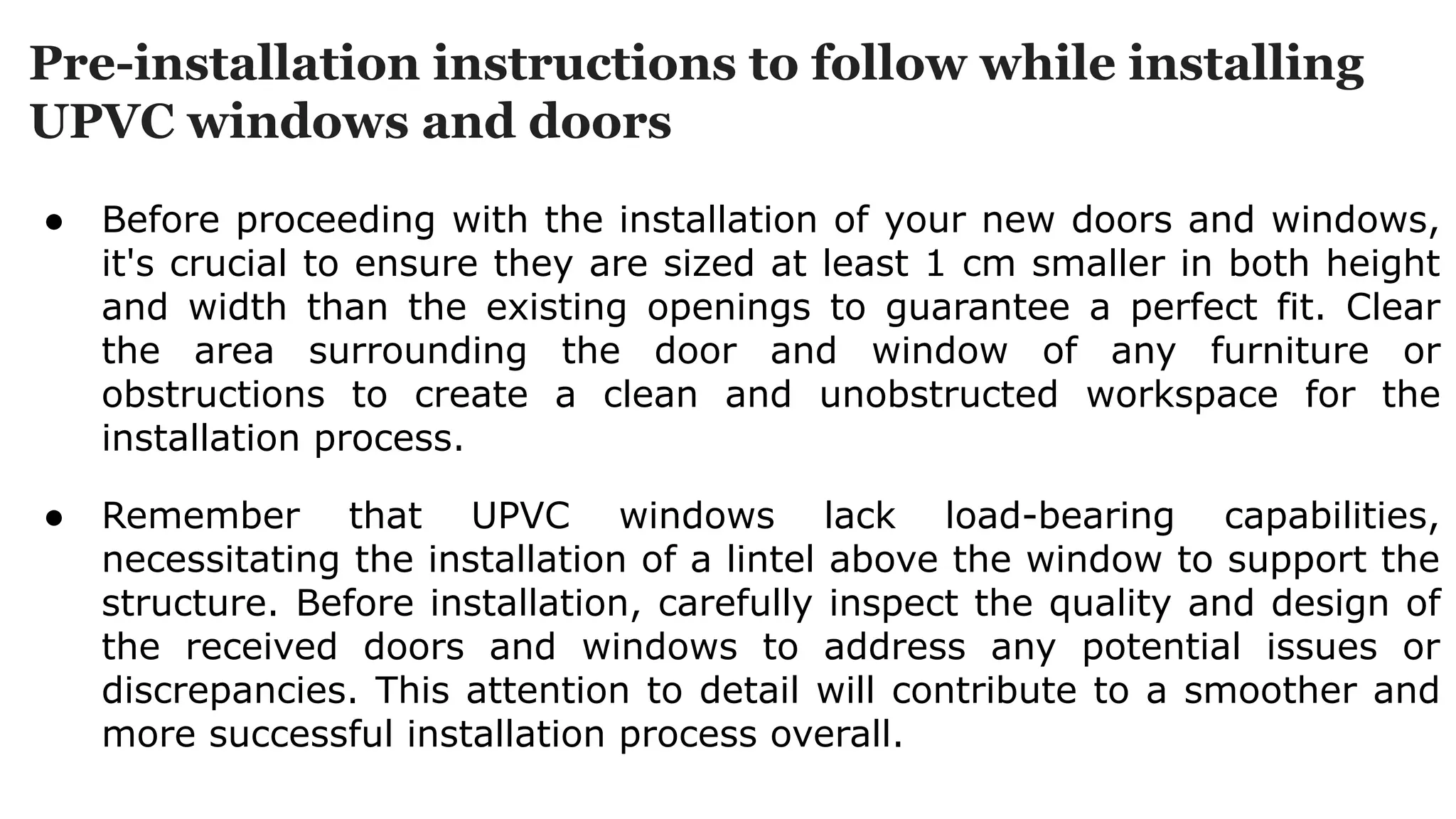 A Complete Guide to Installing UPVC Windows and Doors | PDF