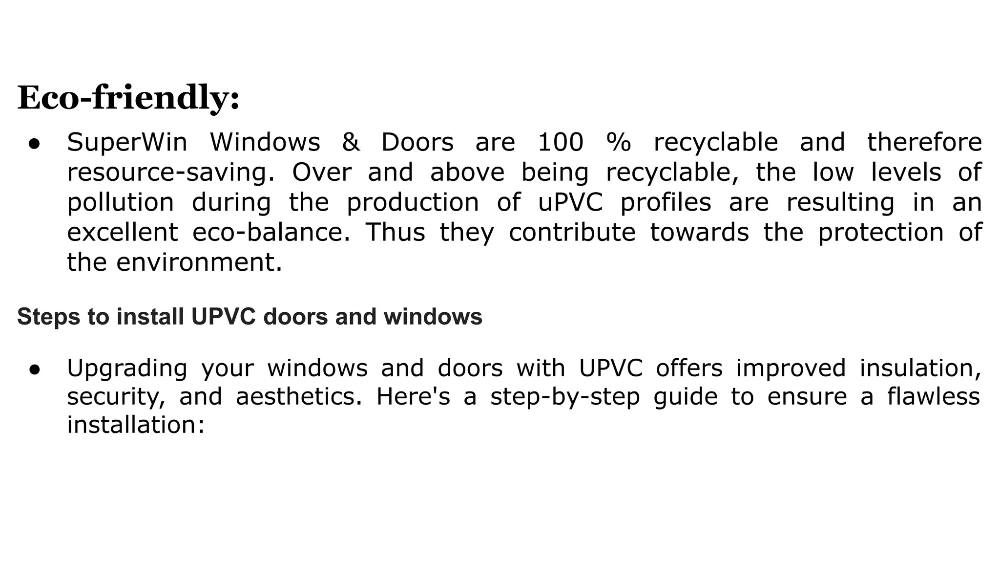 A Complete Guide to Installing UPVC Windows and Doors | PDF