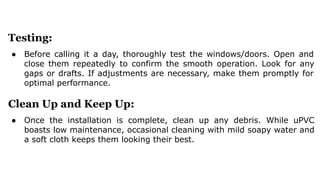 A Complete Guide to Installing UPVC Windows and Doors | PDF