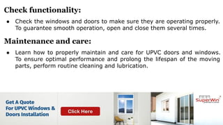 A Complete Guide to Installing UPVC Windows and Doors | PDF