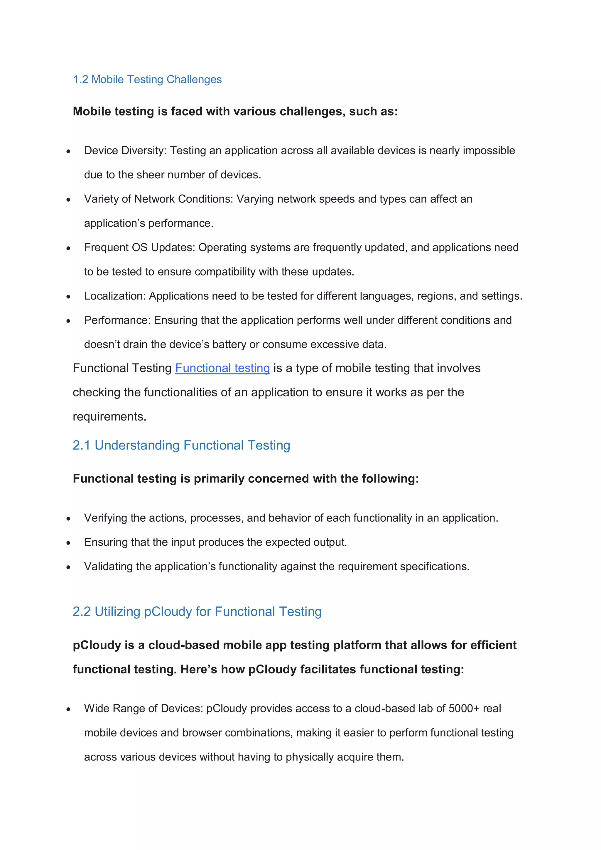 A Complete Guide To Mobile App Testing Types Pdf