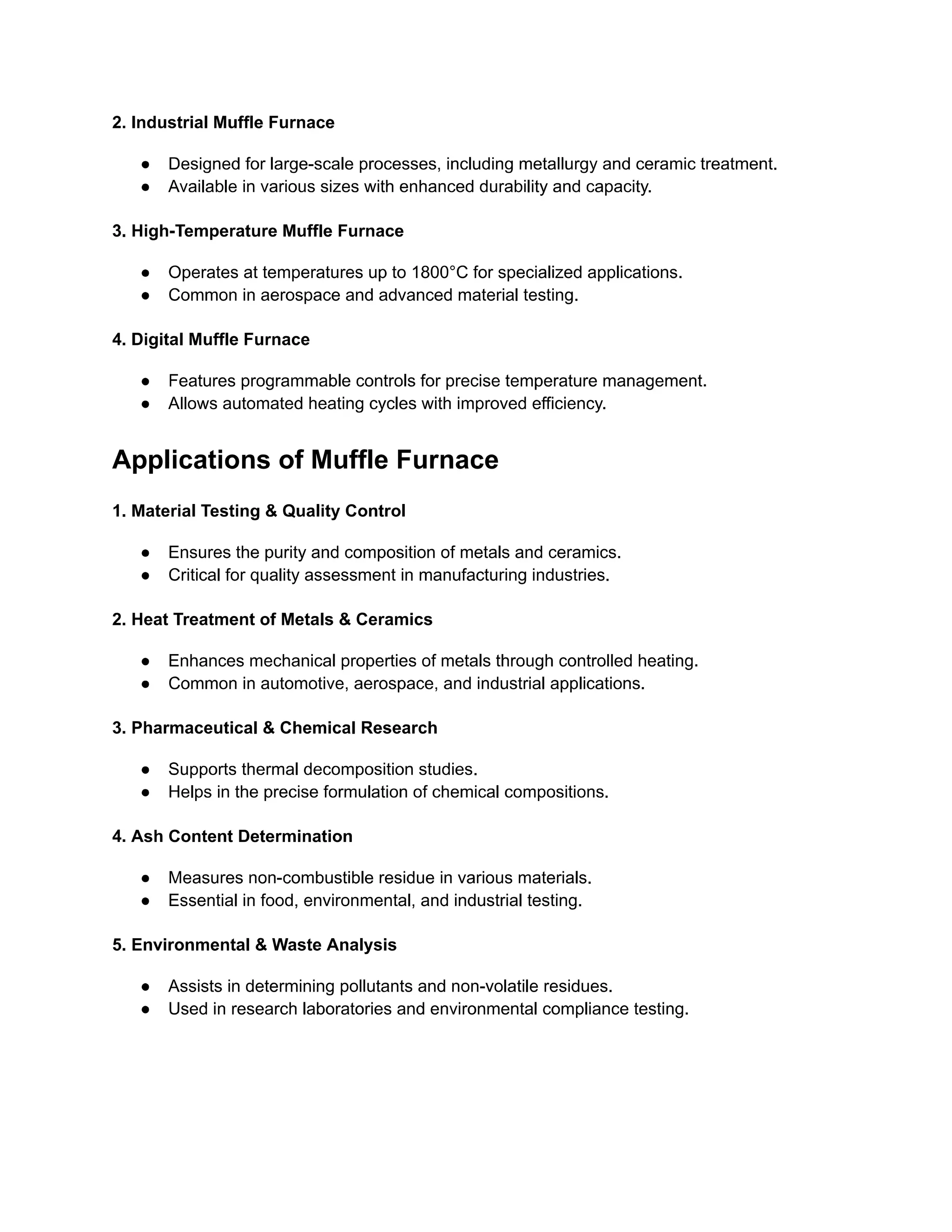 A Complete Guide to Muffle Furnaces Uses Working & Applications | PDF