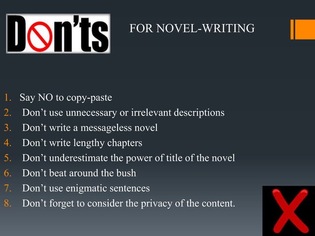 A complete guide to novel writing | PPTX