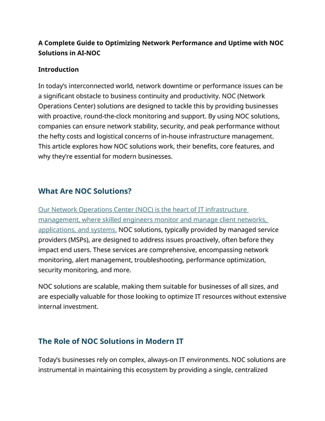 A Complete Guide to Optimizing Network Performance and Uptime with NOC Solutions in AI-NOC.docx
