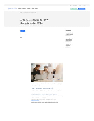 A Complete Guide to PDPA Compliance for SMEs | PDF