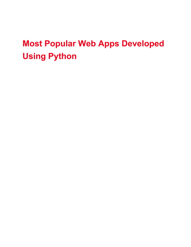 A Complete Guide to Python Web Development | PDF | Web Development ...