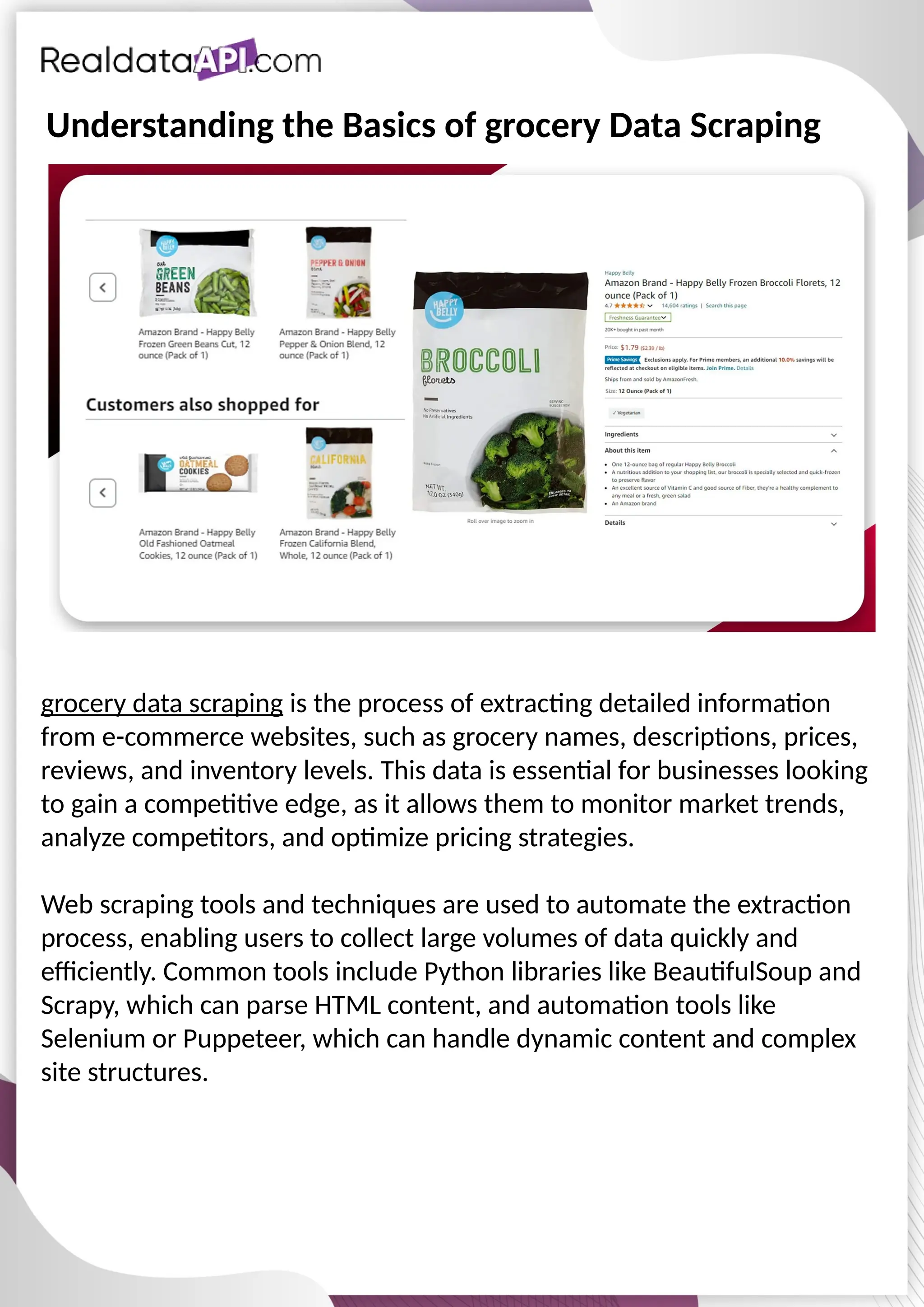 Scraping Grocery Data from Jiomart, BigBasket, Amazon Fresh, Blinkit & Dmart | PDF