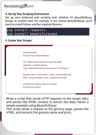 Scraping Grocery Data from Jiomart, BigBasket, Amazon Fresh, Blinkit & Dmart | PPTX