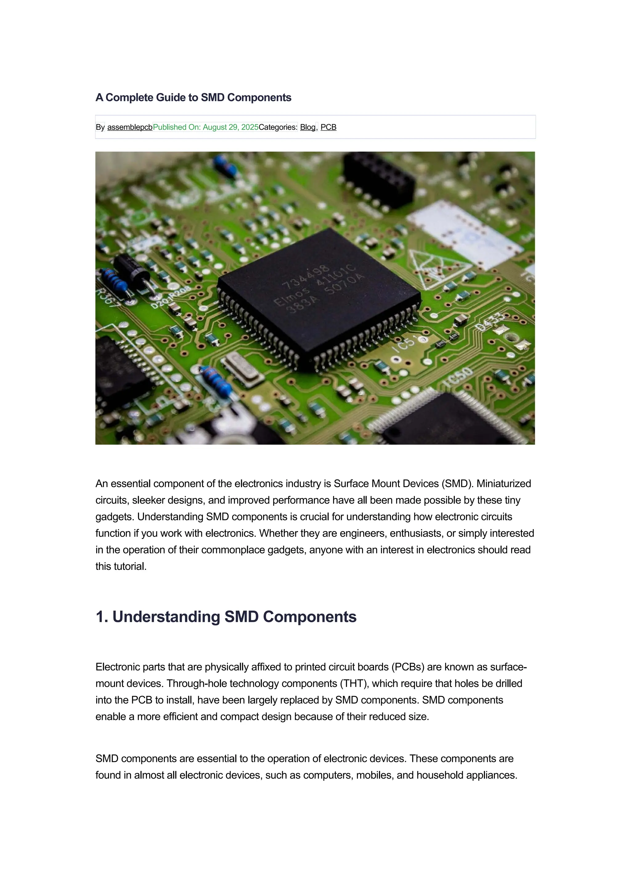 A Complete Guide to SMD Components Components | DOCX