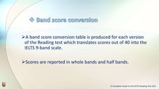 A Complete Guide to the IELTS Reading Test- AC | PPTX