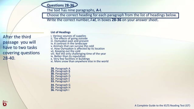 A Complete Guide to the IELTS Reading Test- GT | PPTX | Standardized ...