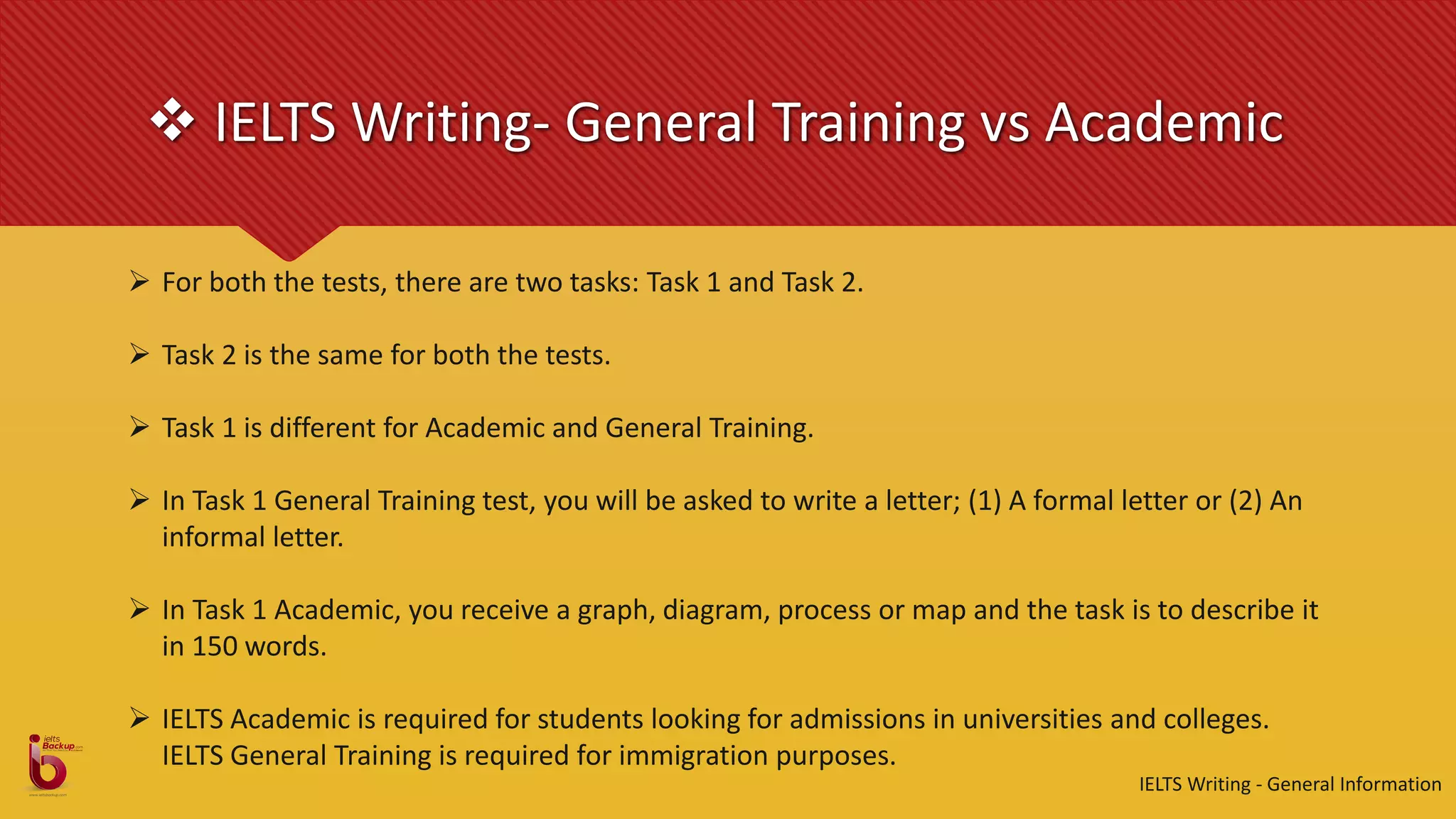 A Complete Guide to the IELTS Writing Test - GT | PPTX | Educational ...