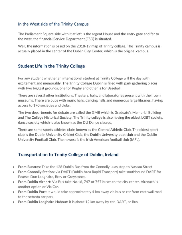 A Comprehensive Guide to Dublin's Trinity College | PDF | Rail Travel | Travel Type