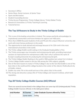 A Comprehensive Guide to Dublin's Trinity College | PDF