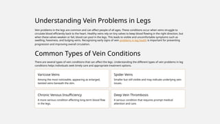 A Complete Guide to Vein Problems in Legs | PPTX