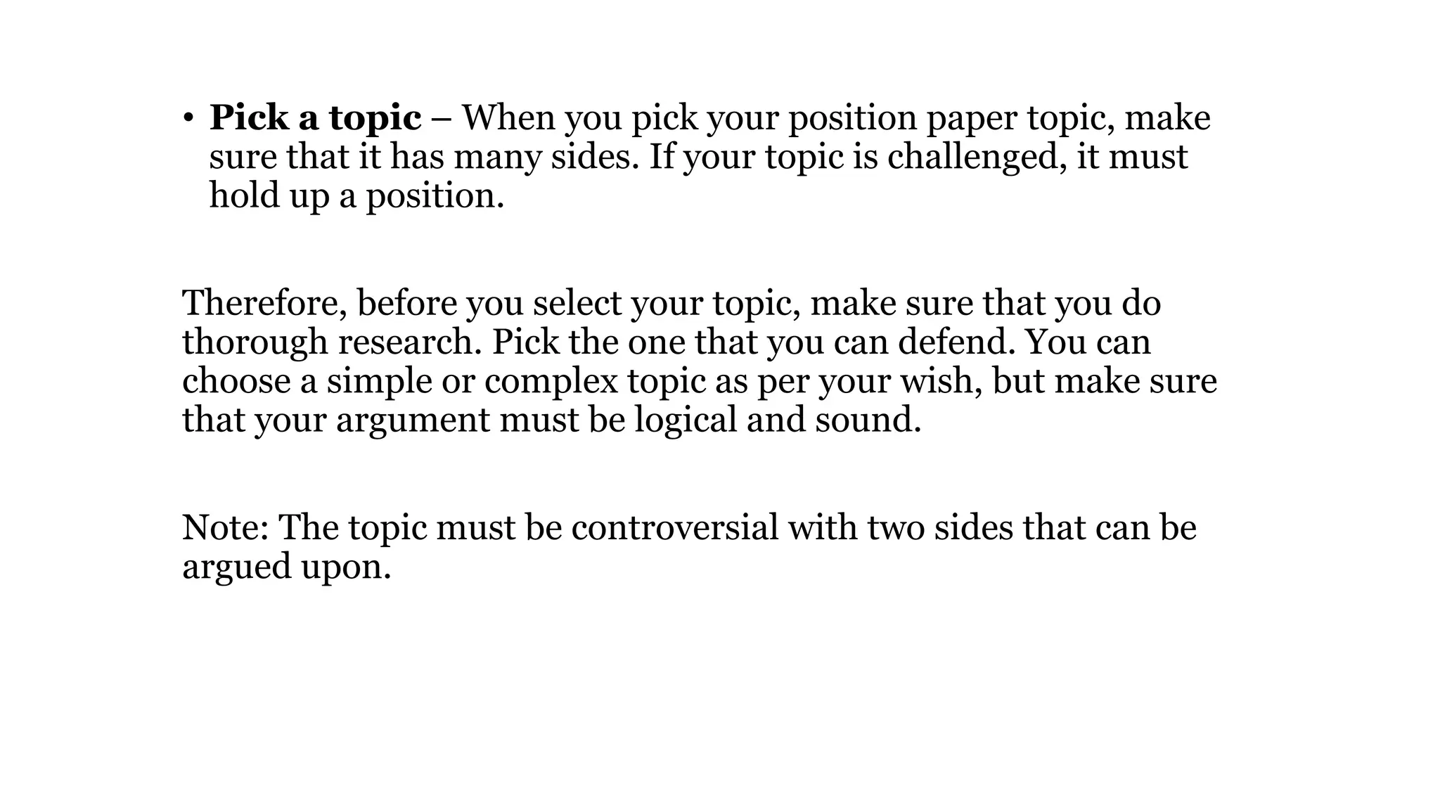 A complete guide to writing a position paper | PPTX