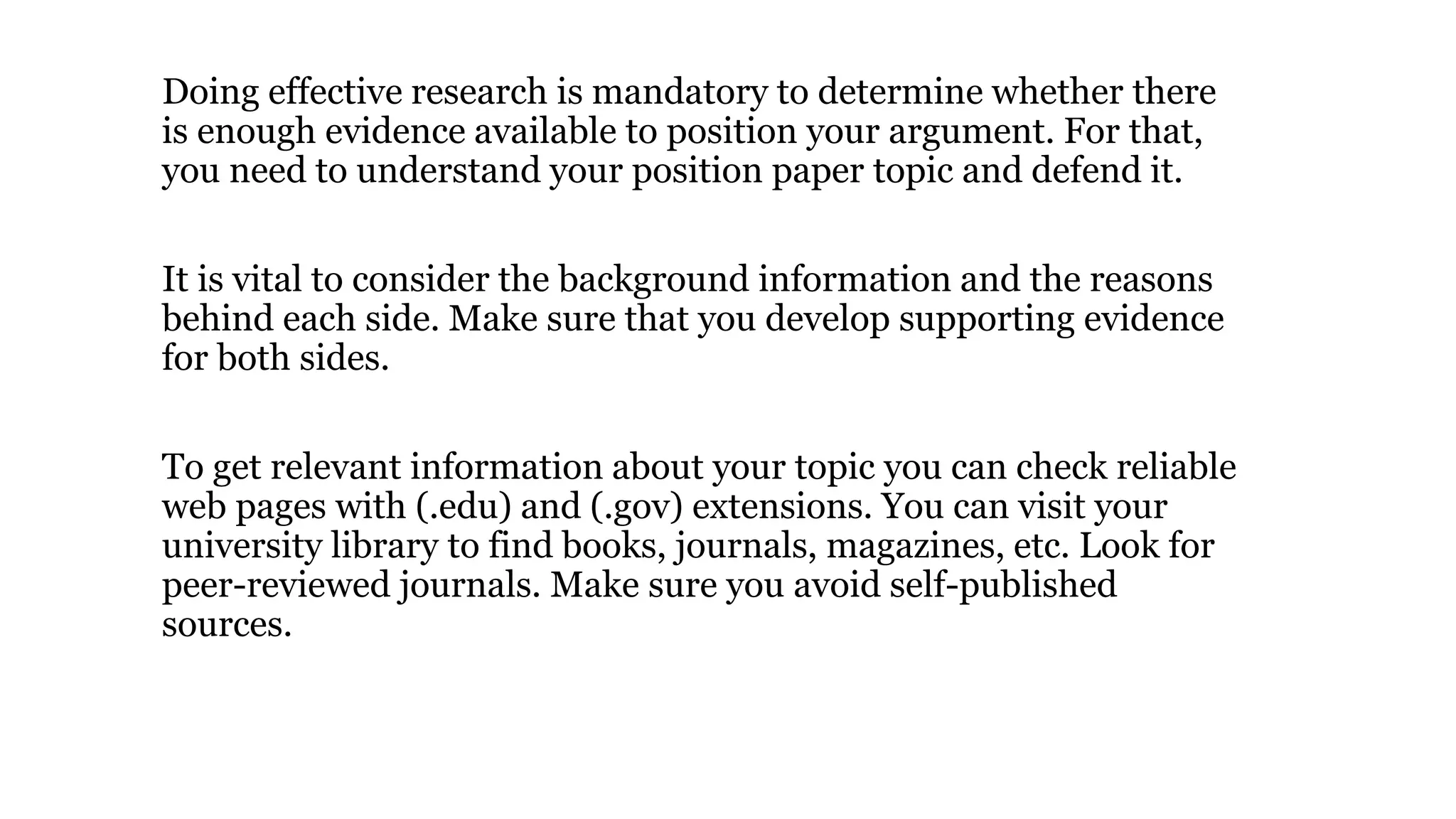 A complete guide to writing a position paper | PPTX