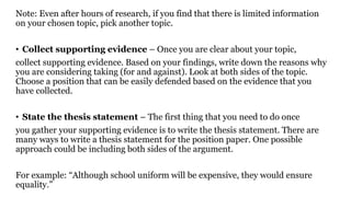 A complete guide to writing a position paper | PPTX