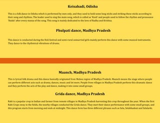 A complete list of folk and tribal dance in india | PDF